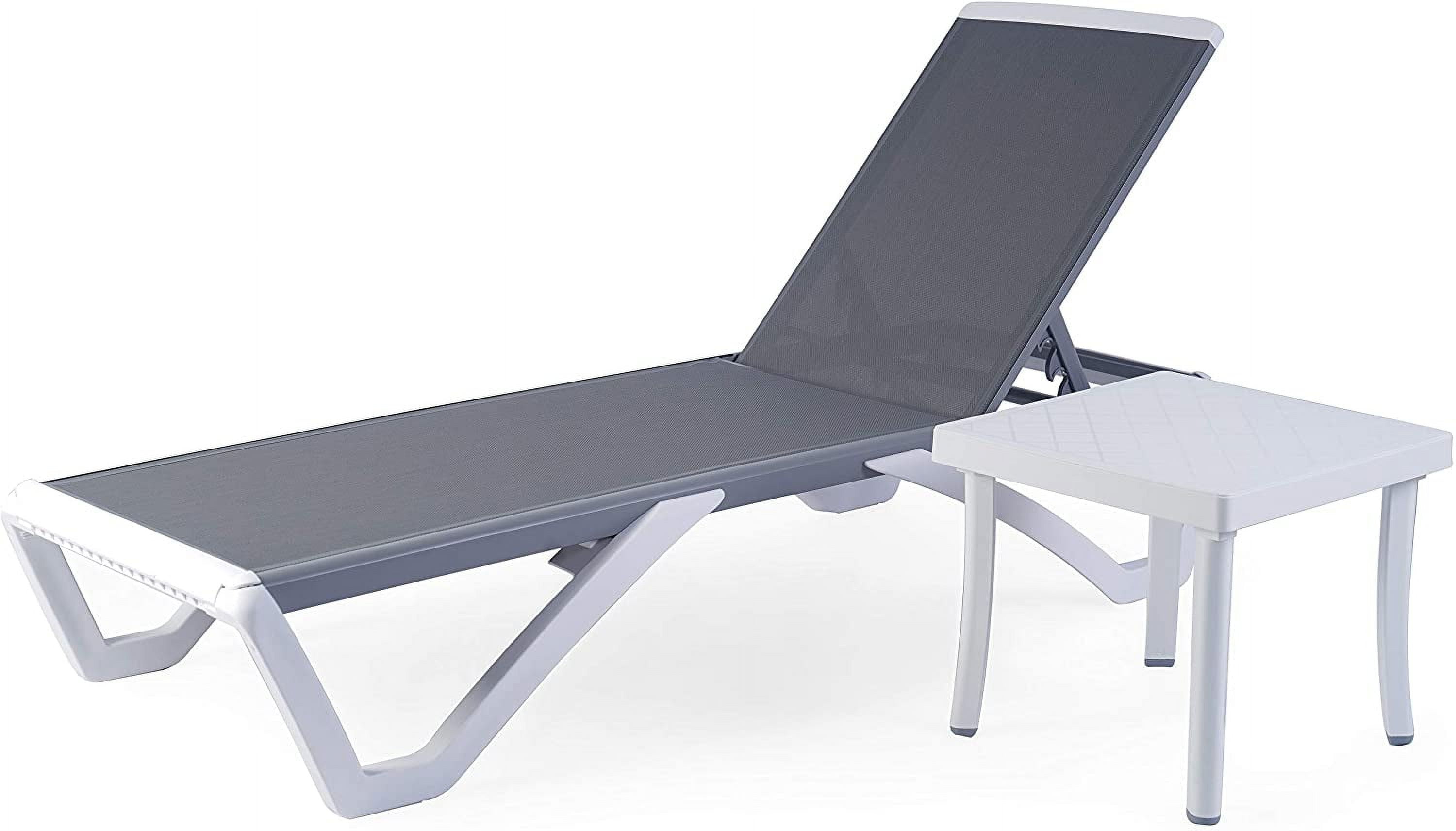 PENGFEI Patio Chaise Lounge Chair - Full Flat Alumium & Resin Legs ...