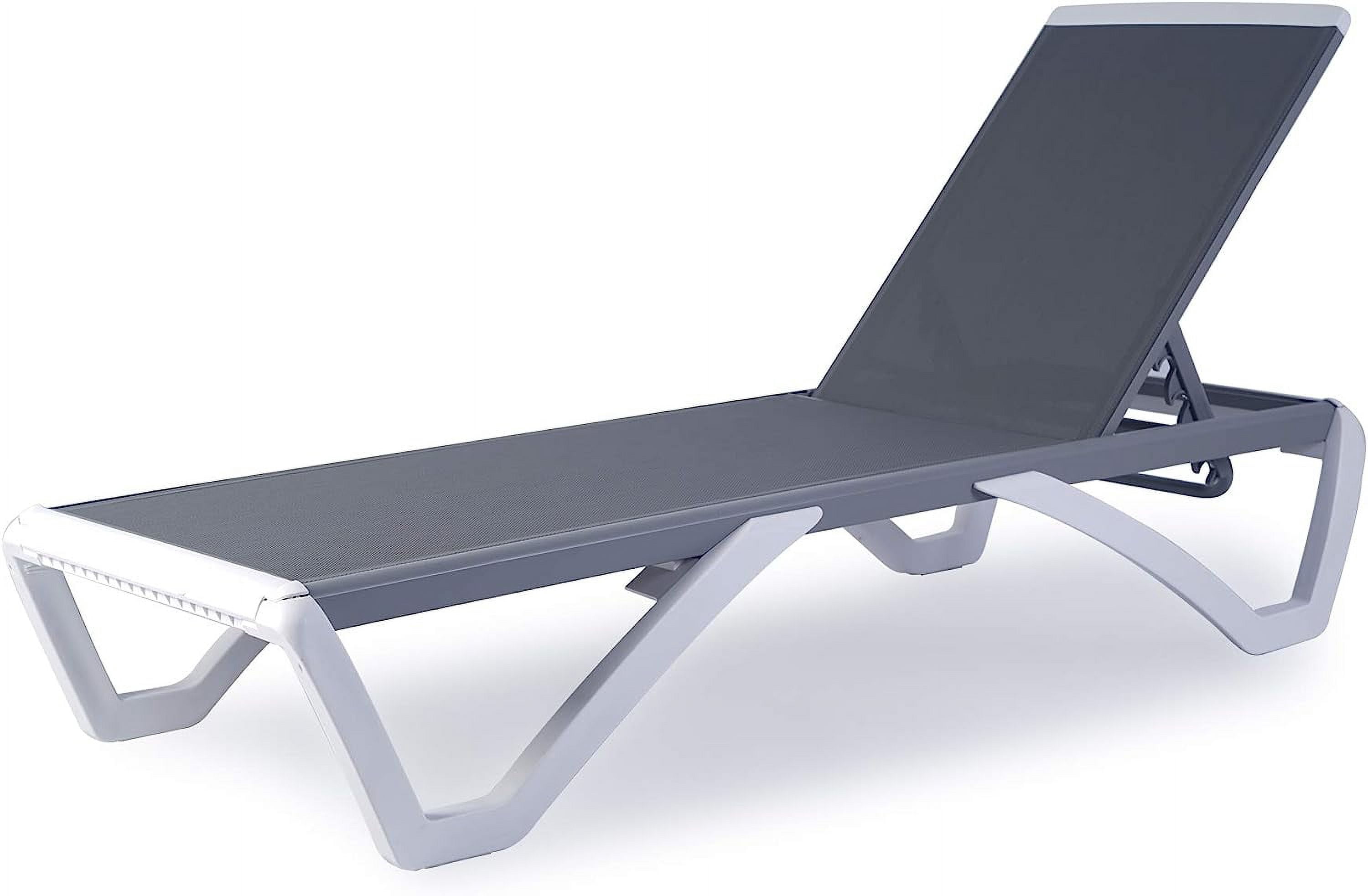 PENGFEI Patio Chaise Lounge Chair - Full Flat Alumium & Resin Legs ...