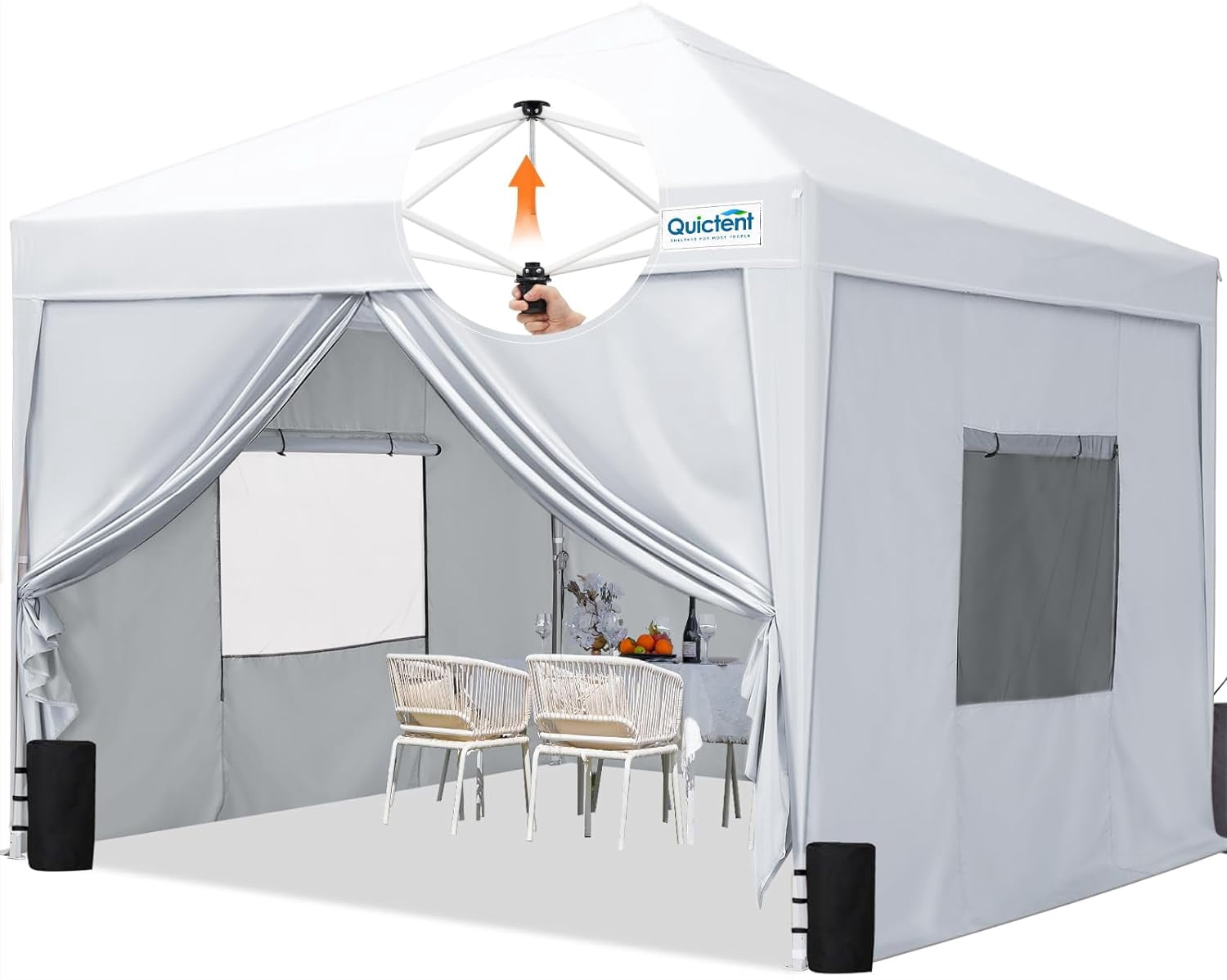 PENGFEI Privacy 10x10 Pop up Canopy Tent with Sidewalls and Roll-up ...