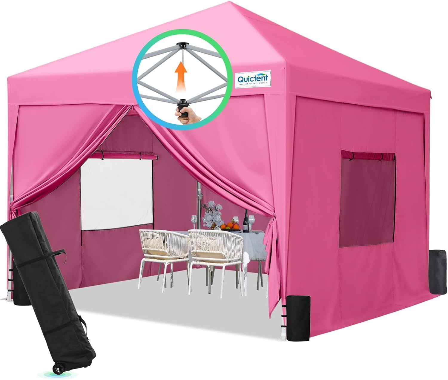 PENGFEI Privacy 8x8 Pop up Canopy Tent with Sidewalls and Roll-up ...