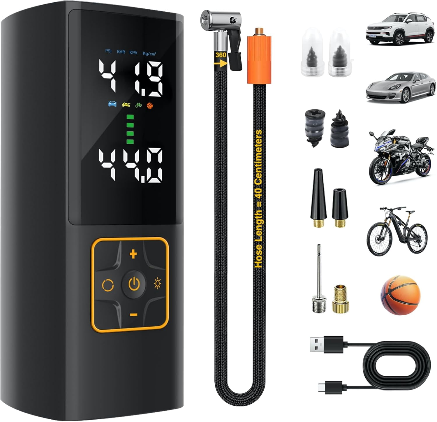 PENGFEI Tire Inflator Portable Air Compressor 150PSI Auto Air Pump for ...