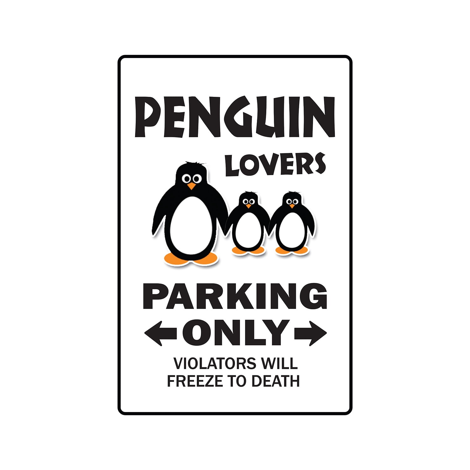 PENGUIN LOVERS Parking Aluminum Sign zoo animal artic bird | Indoor ...