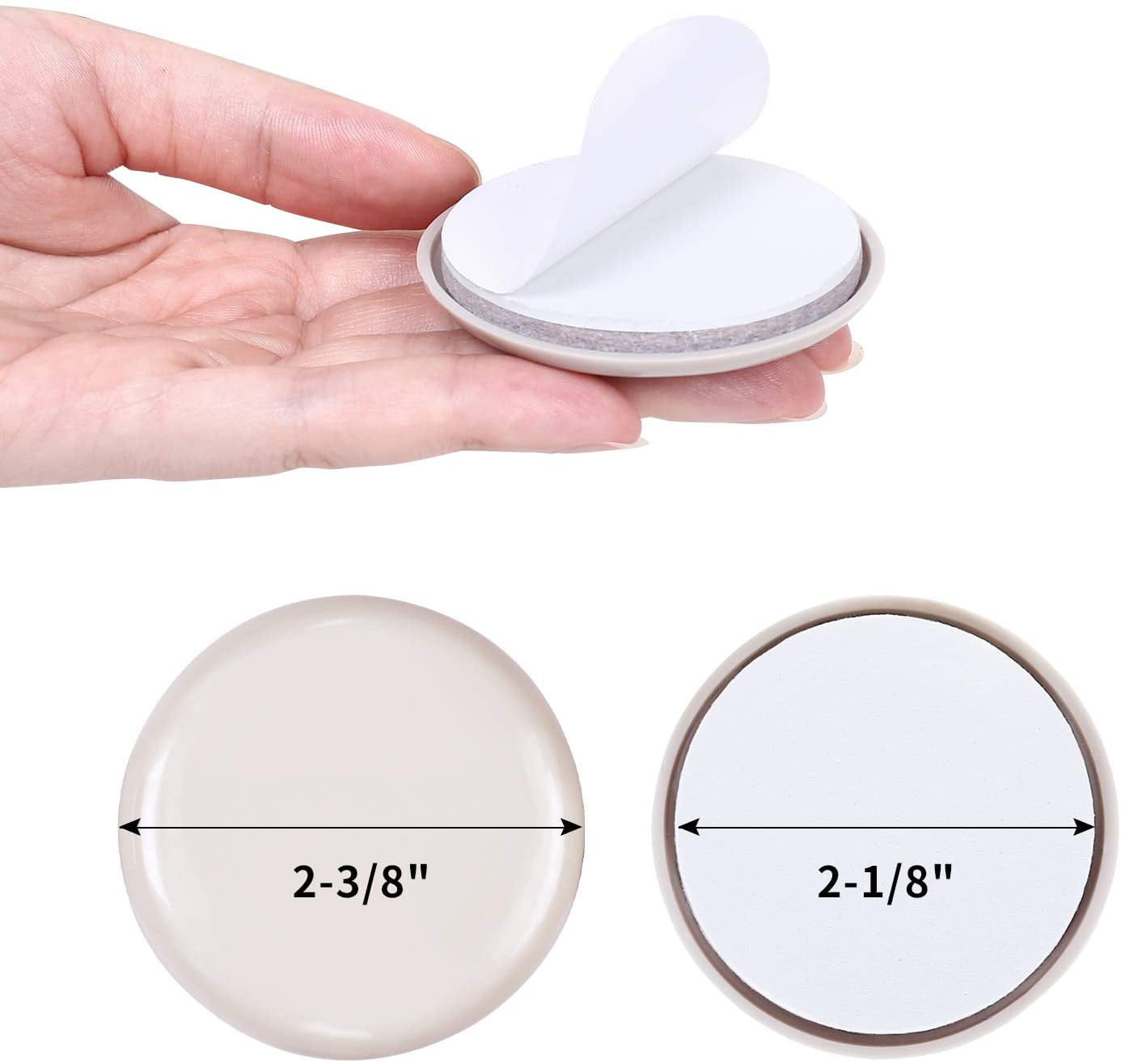 PENGXIANG 16PCS Self-Stick Furniture Sliders,2.12 Inch Round Furniture ...