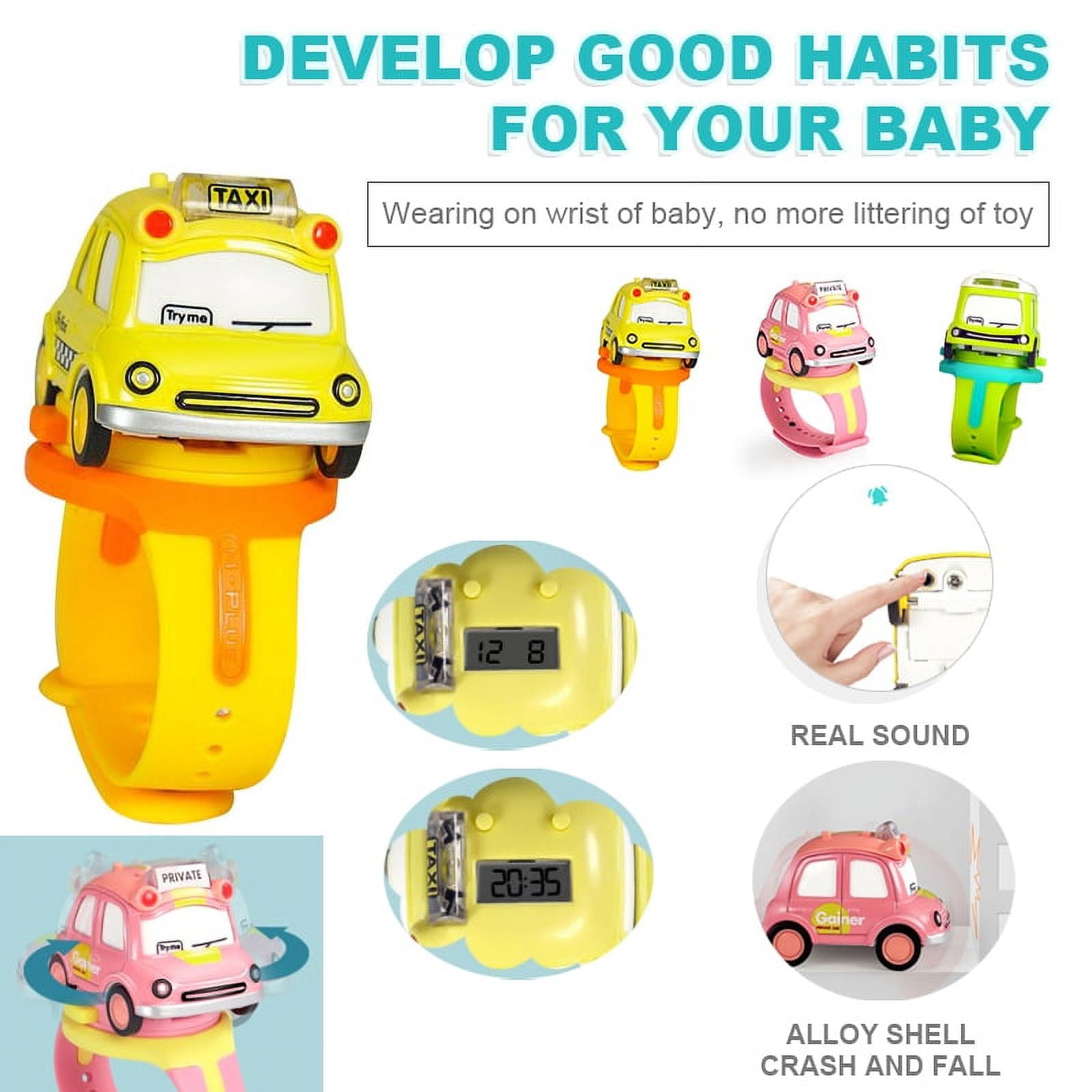PENGXIANG 2 in 1 Cute Kids children Watch Toy Mini Alloy Bus Taxi Style ...