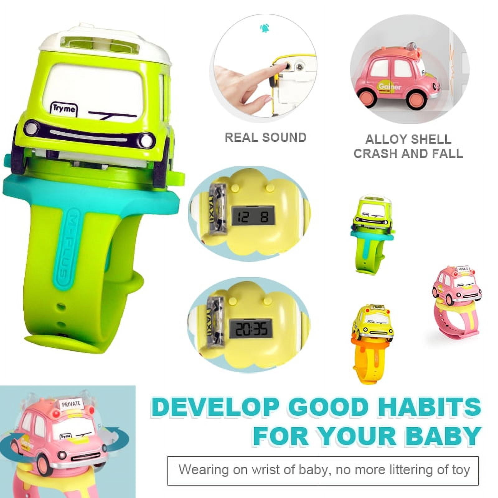PENGXIANG 2 in 1 Cute Kids children Watch Toy Mini Alloy Bus Taxi Style ...