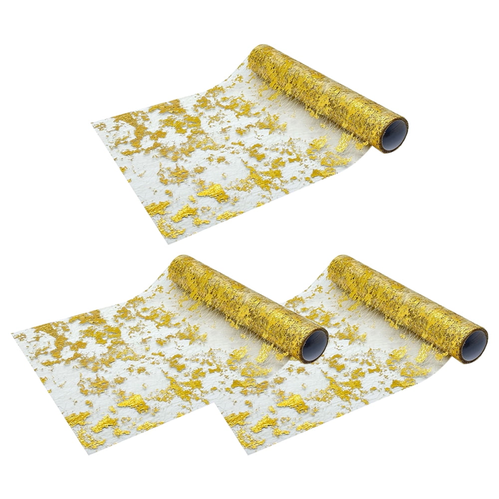 PENGXIANG 3Pcs Gold Thin Table Runner Roll 11 Inch x 180 Inch Glitter ...