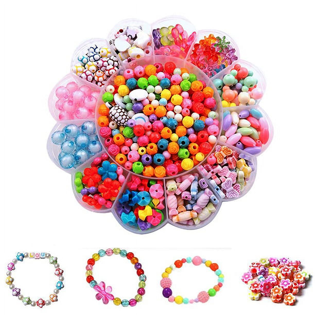 PENGXIANG 480Pcs Bead Kids Set for Jewelery Making - Craft Beads Kits ...