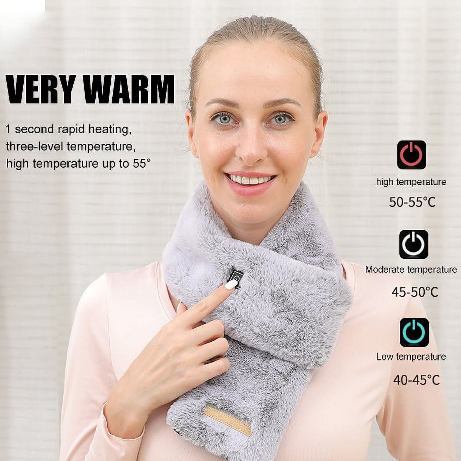 PENGXIANG Heated Small Scarf with Neck Heating Pad - Solid Color ...