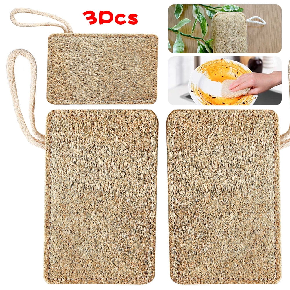PENGXIANG Natural Dish Sponge Pack 3 Vegetable Scrubber for Kitchen 100 ...