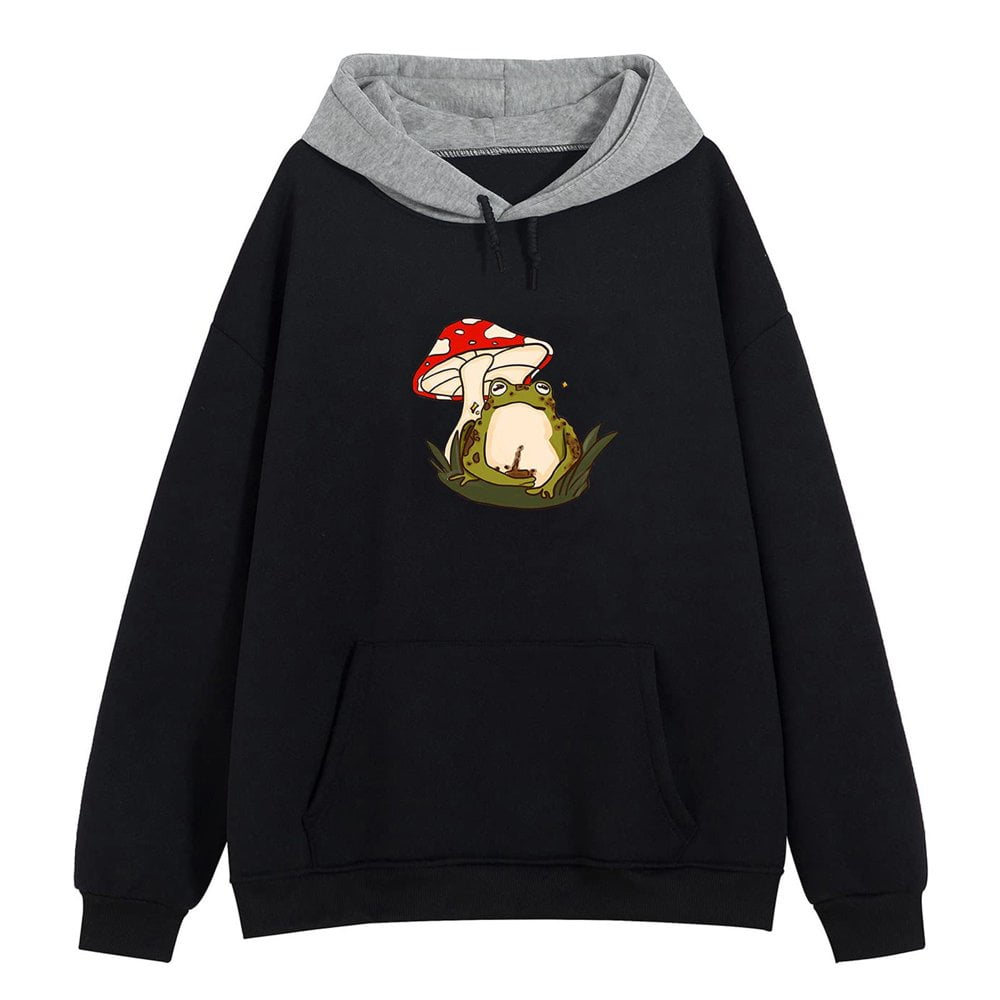 Pengxiang Women Cute Frog Sweatshirt Kawaii Mushroom Hoodie For Teen