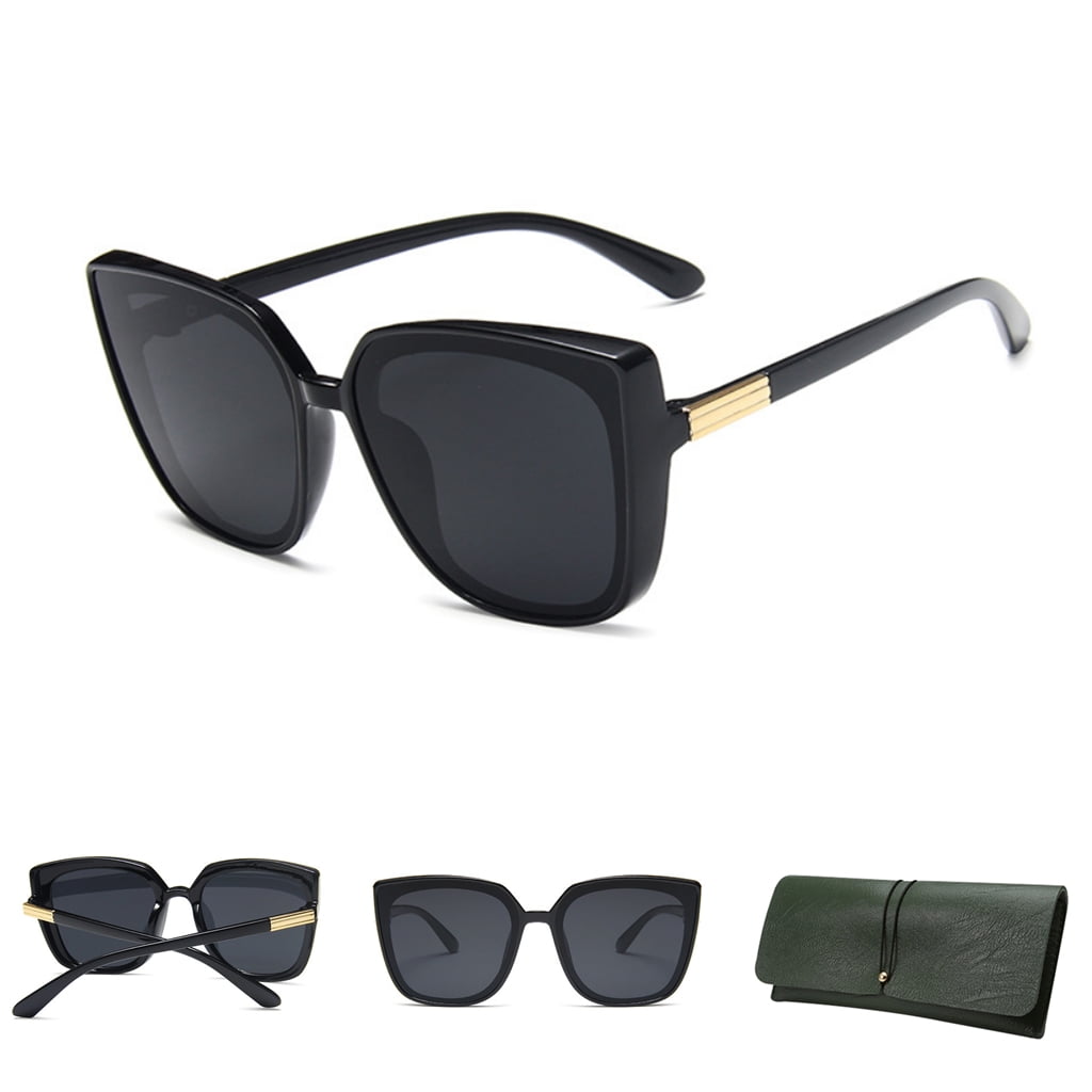 PENGXIANG Women Fashionable Retro Black Sunglasses Stop UV400 Eye ...