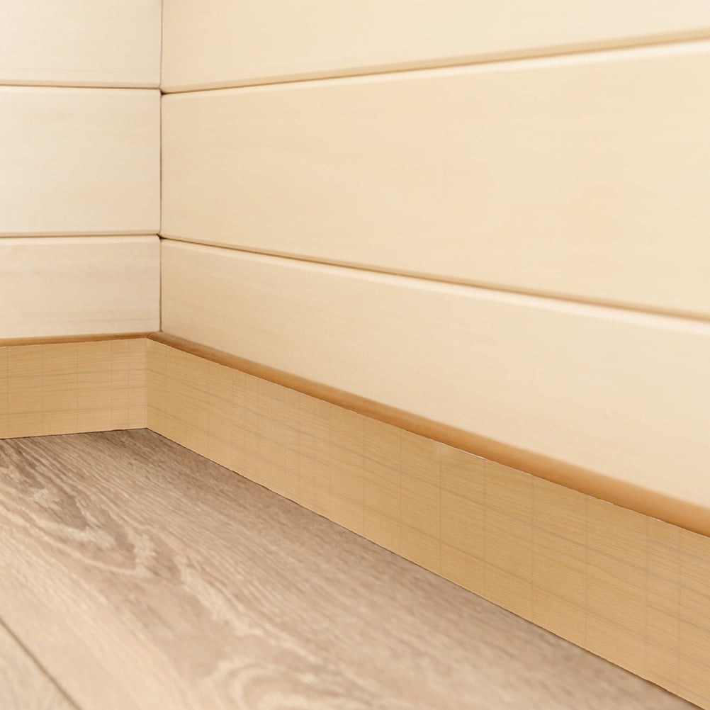 PENIKOKO 1 Roll Flexible Baseboard Trim Light Brown Wall Base Decal ...