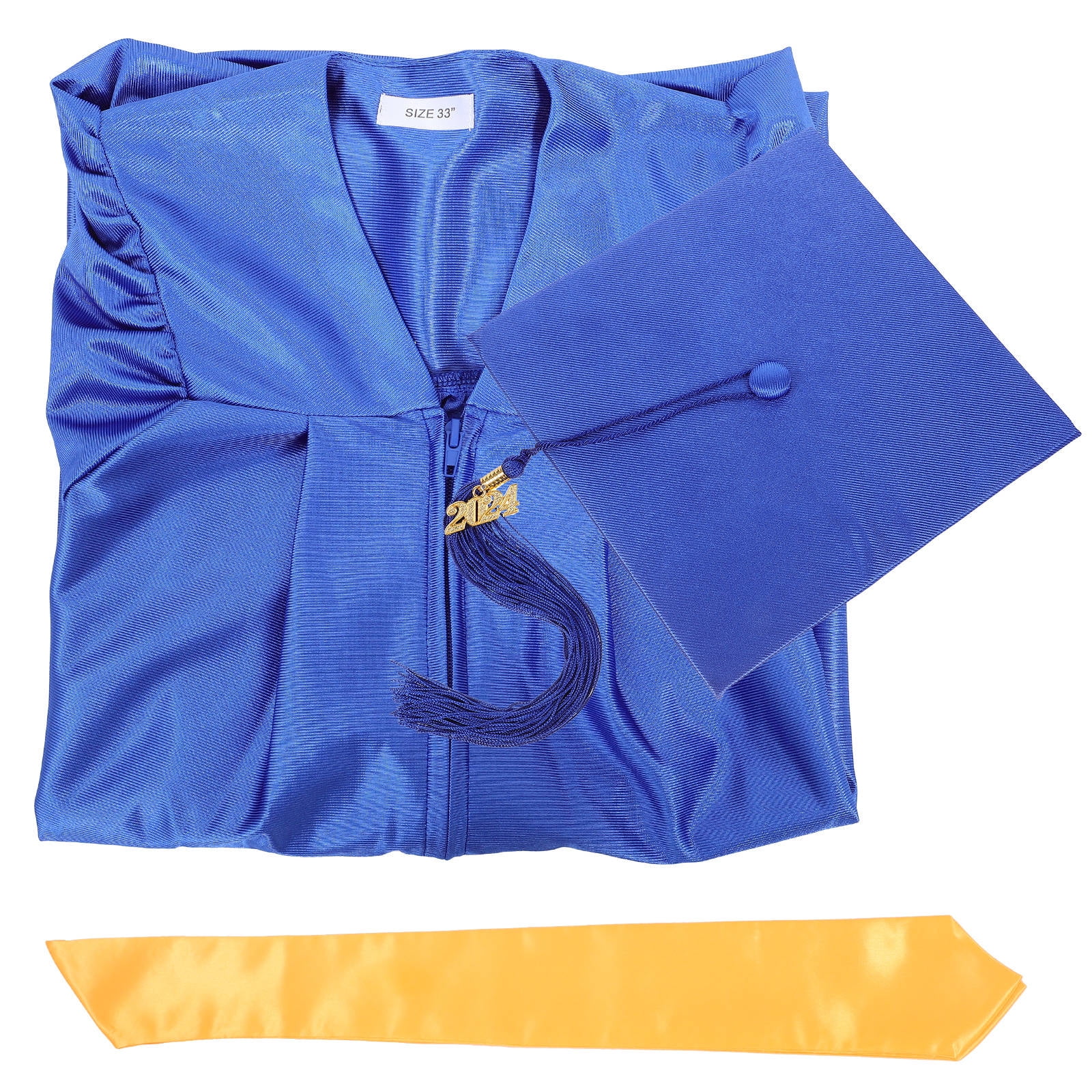 PENIKOKO 1 Set Kindergarten Grad Gowns Cap with Tassel Blue Polyester ...