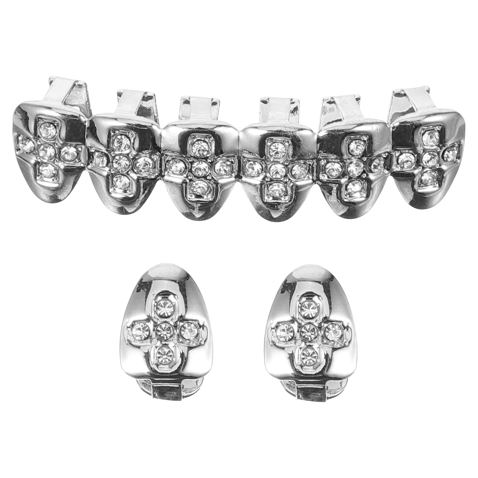 PENIKOKO 1 Set Silver Rapper Style Teeth Grills Copper Material For Men ...