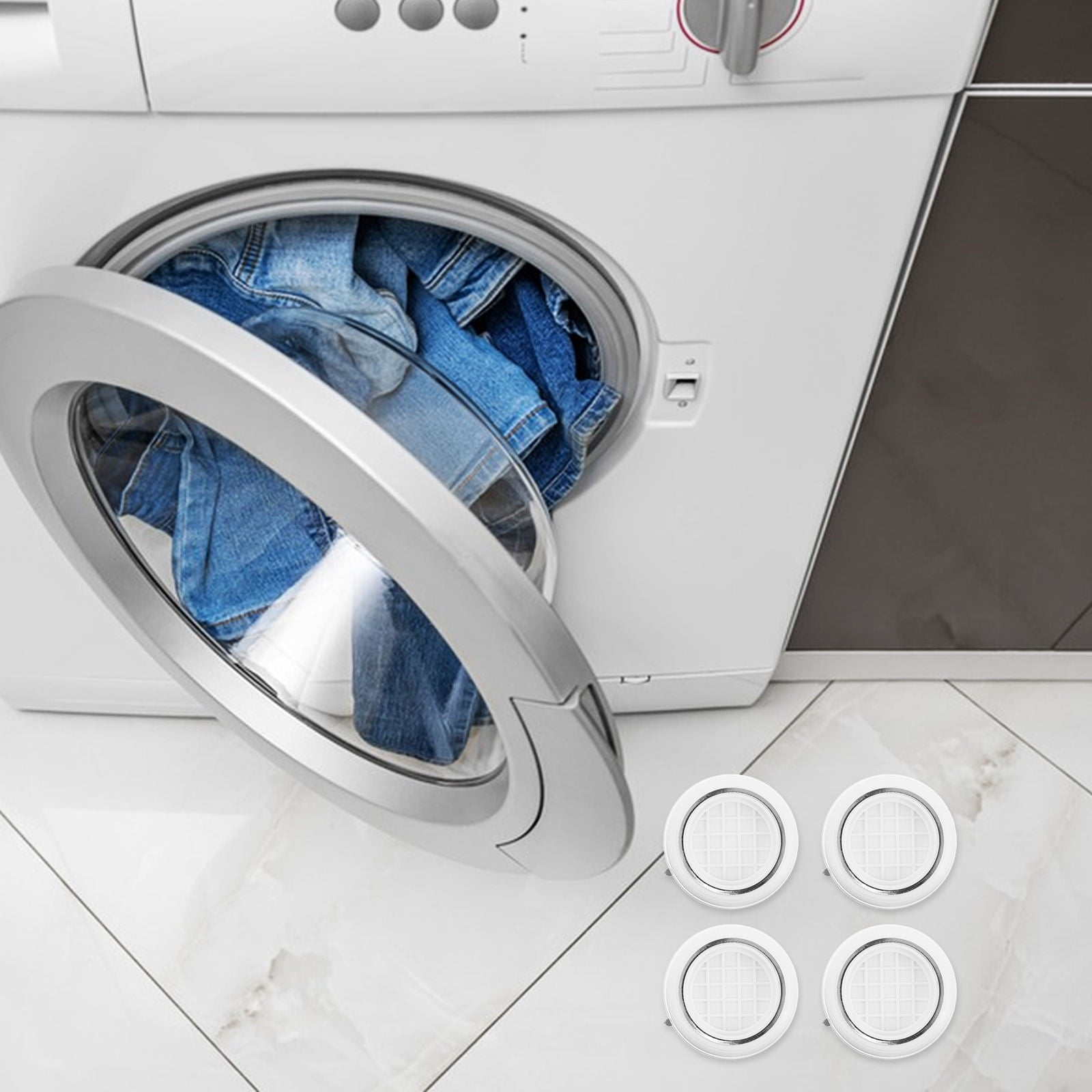 PENIKOKO Washing Machine Feet Mat Set, White Anti- Pads for Shock ...