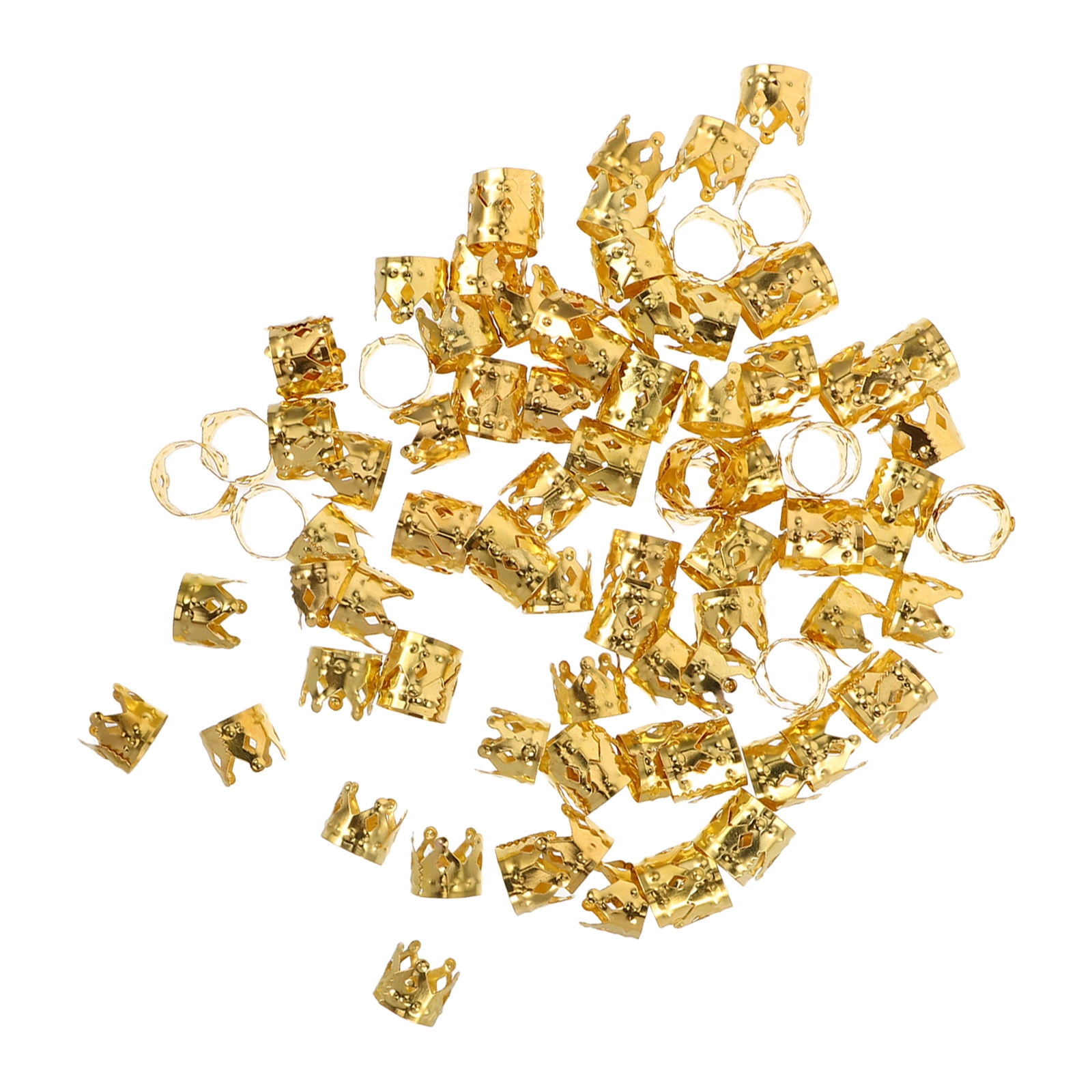 PENIKOKO 100Pcs Golden Dreadlock Hair Clips and Metal Hair Charms for ...