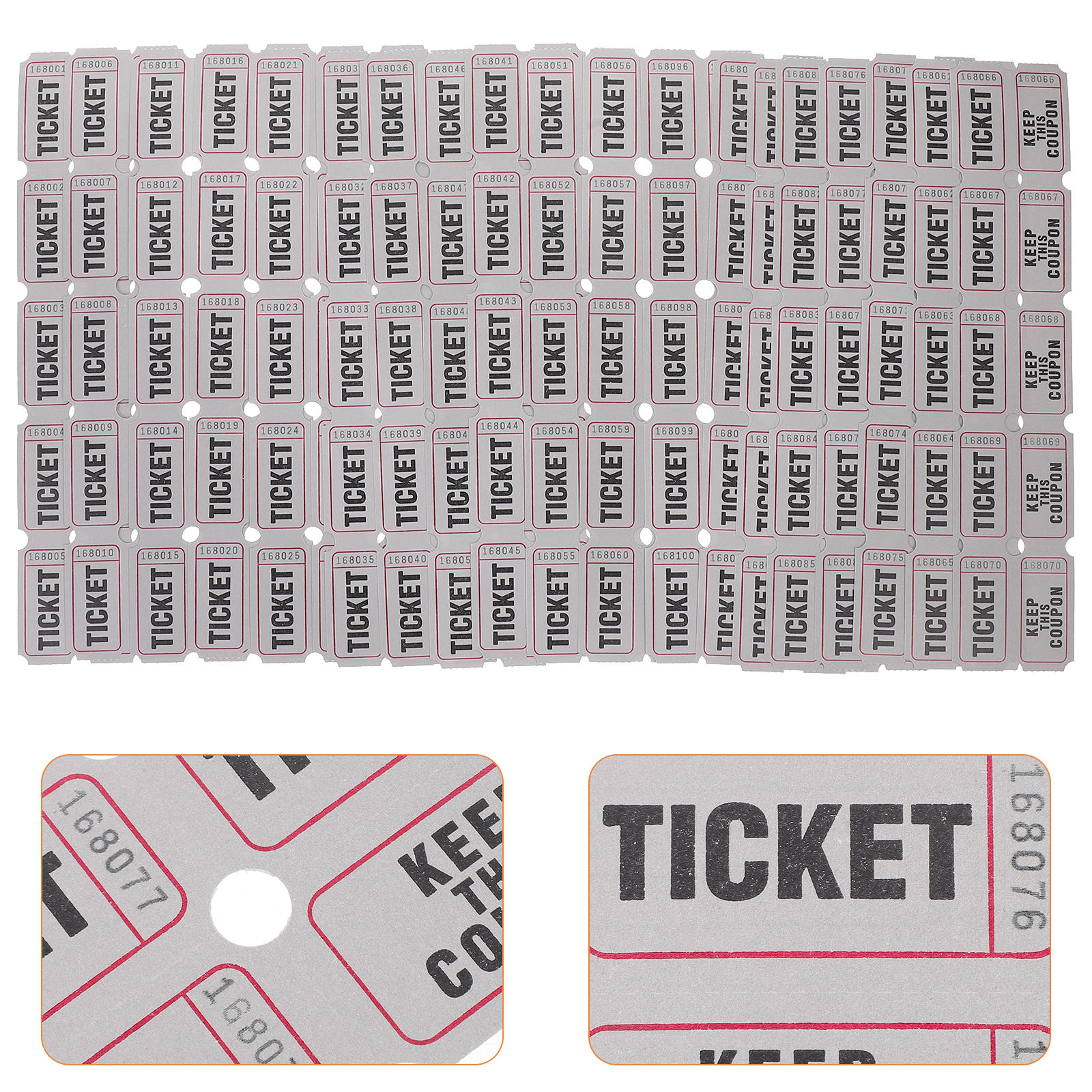 PENIKOKO 100Pcs Grey Raffle Tickets for Party Event and Festival ...