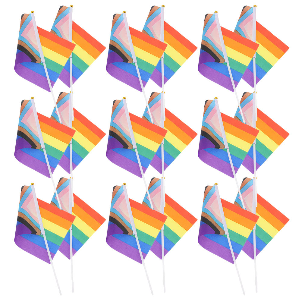 PENIKOKO 100Pcs Polyester Plastic Small Waving Flags LGBTQ Theme ...