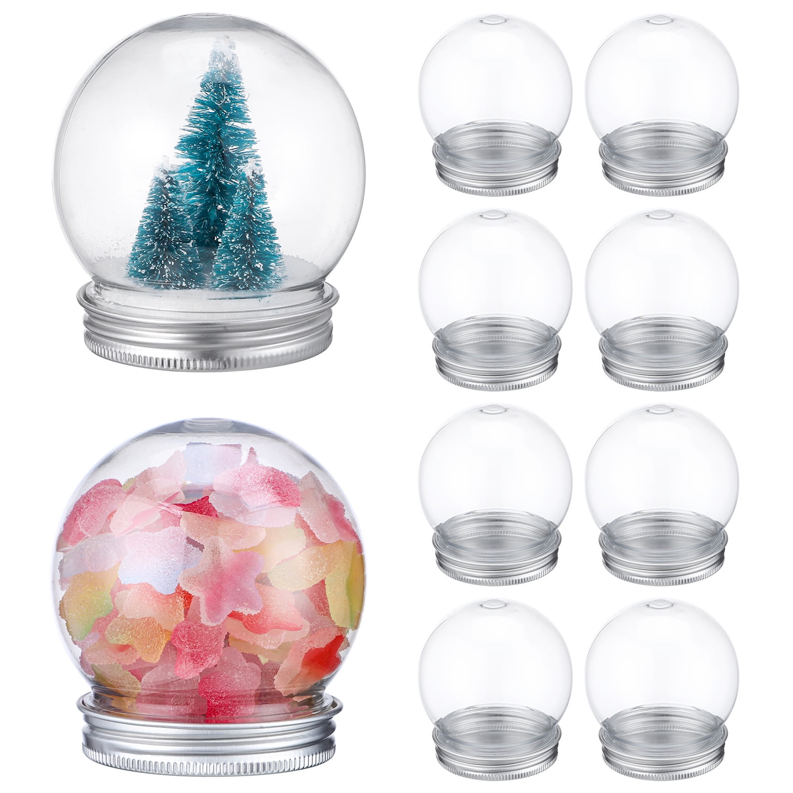 PENIKOKO 10Pcs Clear Plastic Spheres Diy Snow Globe Crafts Kit For ...