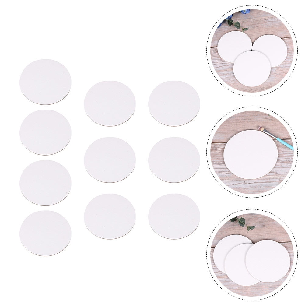 PENIKOKO 10Pcs Round Canvas Boards for Painting Art Education 10X10CM ...