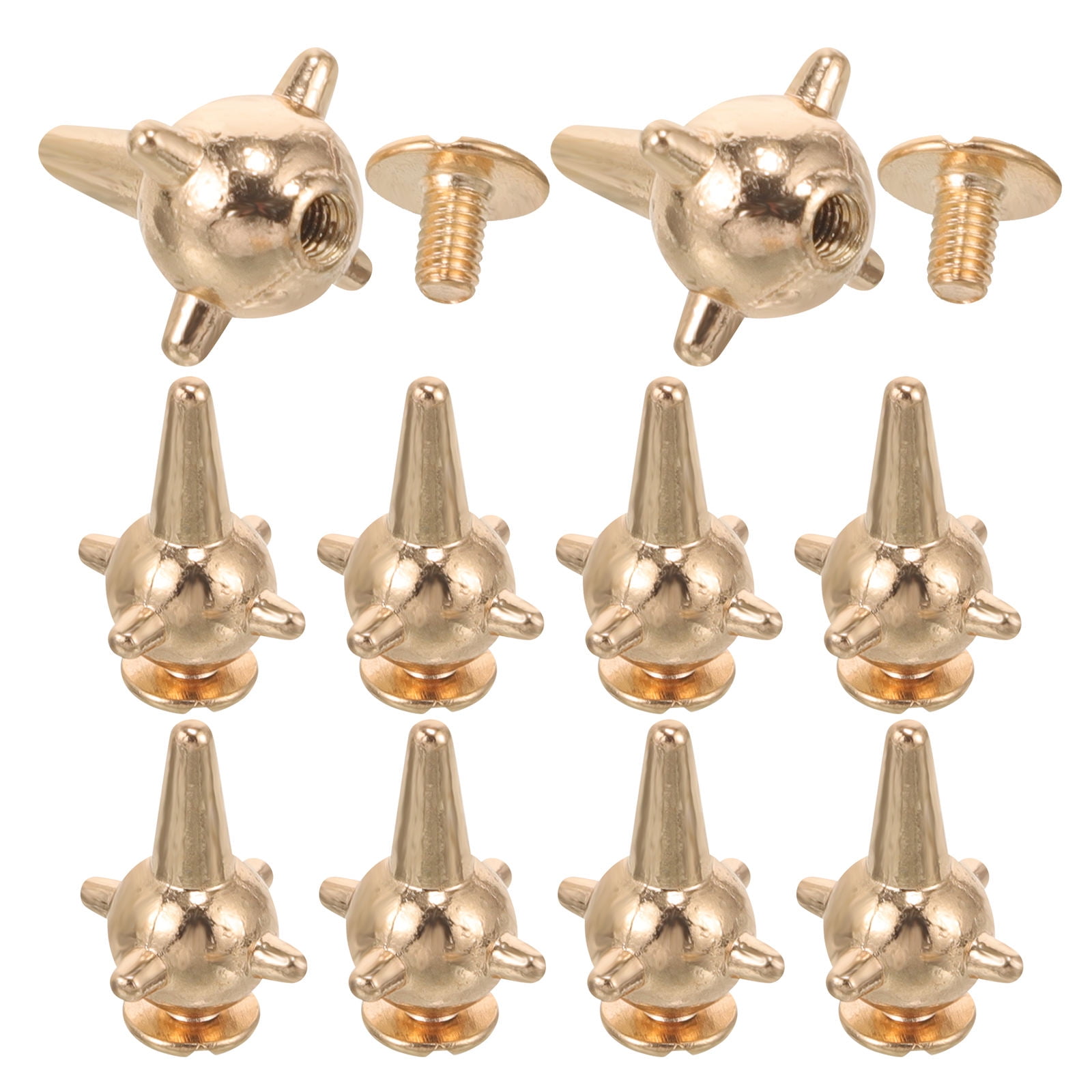 PENIKOKO 10Pcs Spike Rivets for Diy Projects Golden Round Metal Studs ...