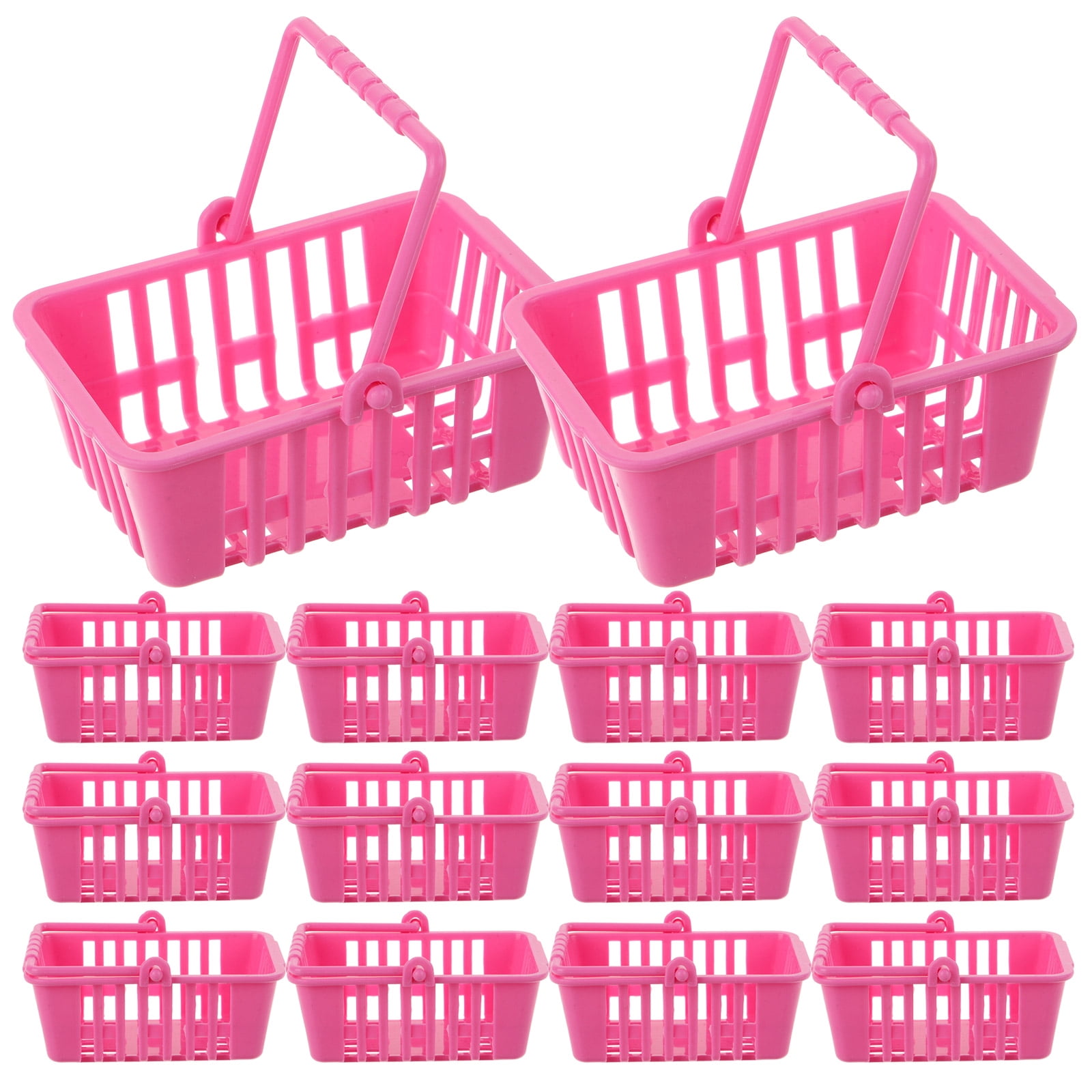 PENIKOKO 12Pack Miniature Grocery Store Mini Baskets Pink Plastic ...