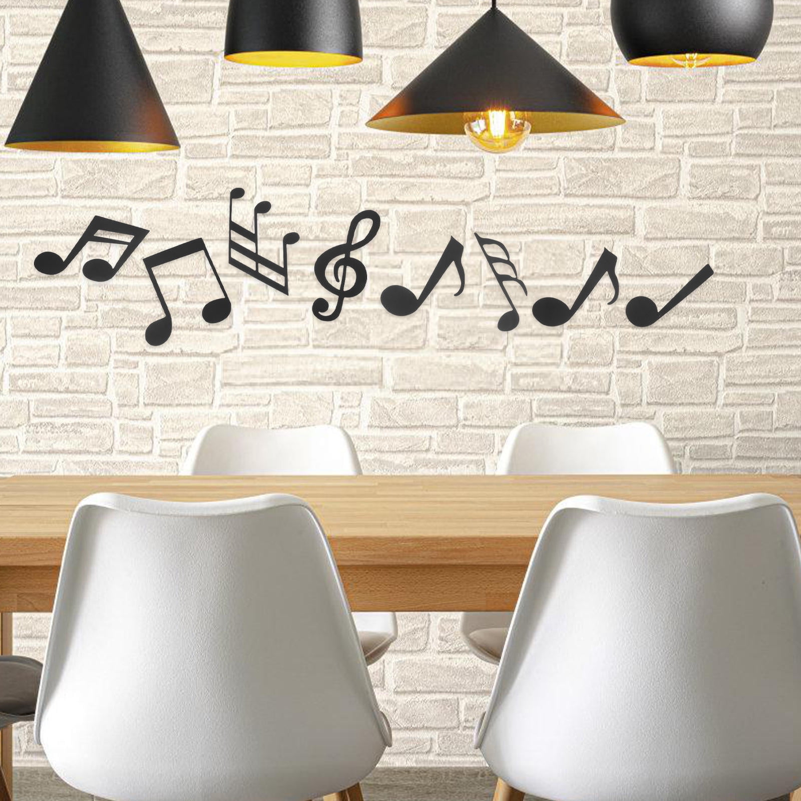 PENIKOKO 12Pcs Black Paper Music Note Wall Decals for Bar and ...
