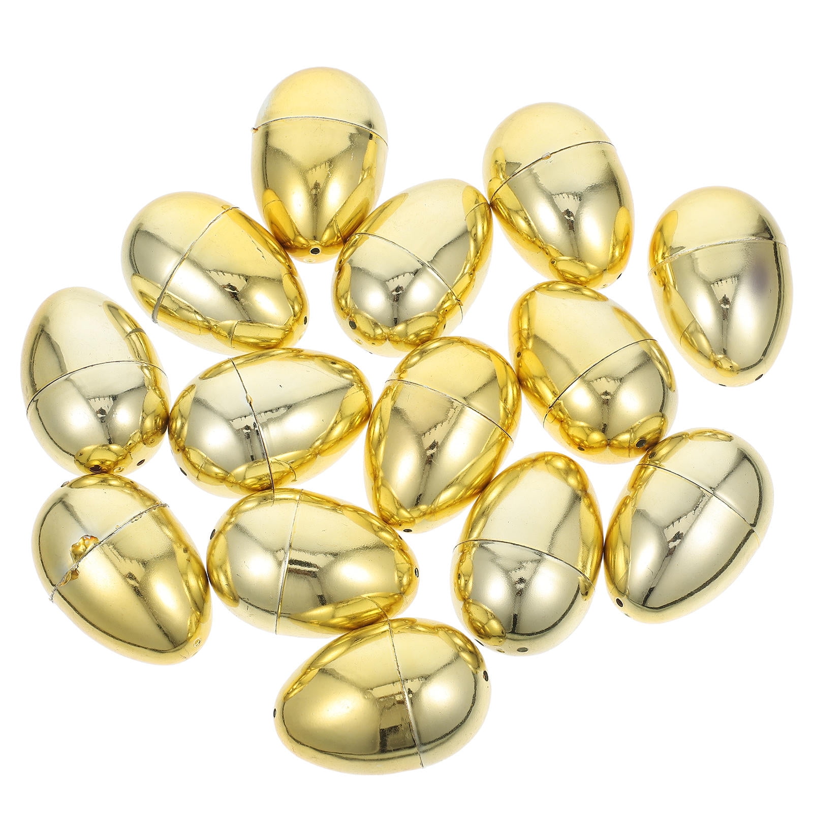 PENIKOKO 12Pcs Golden Fillable Plastic Easter Eggs for Party Favors and ...