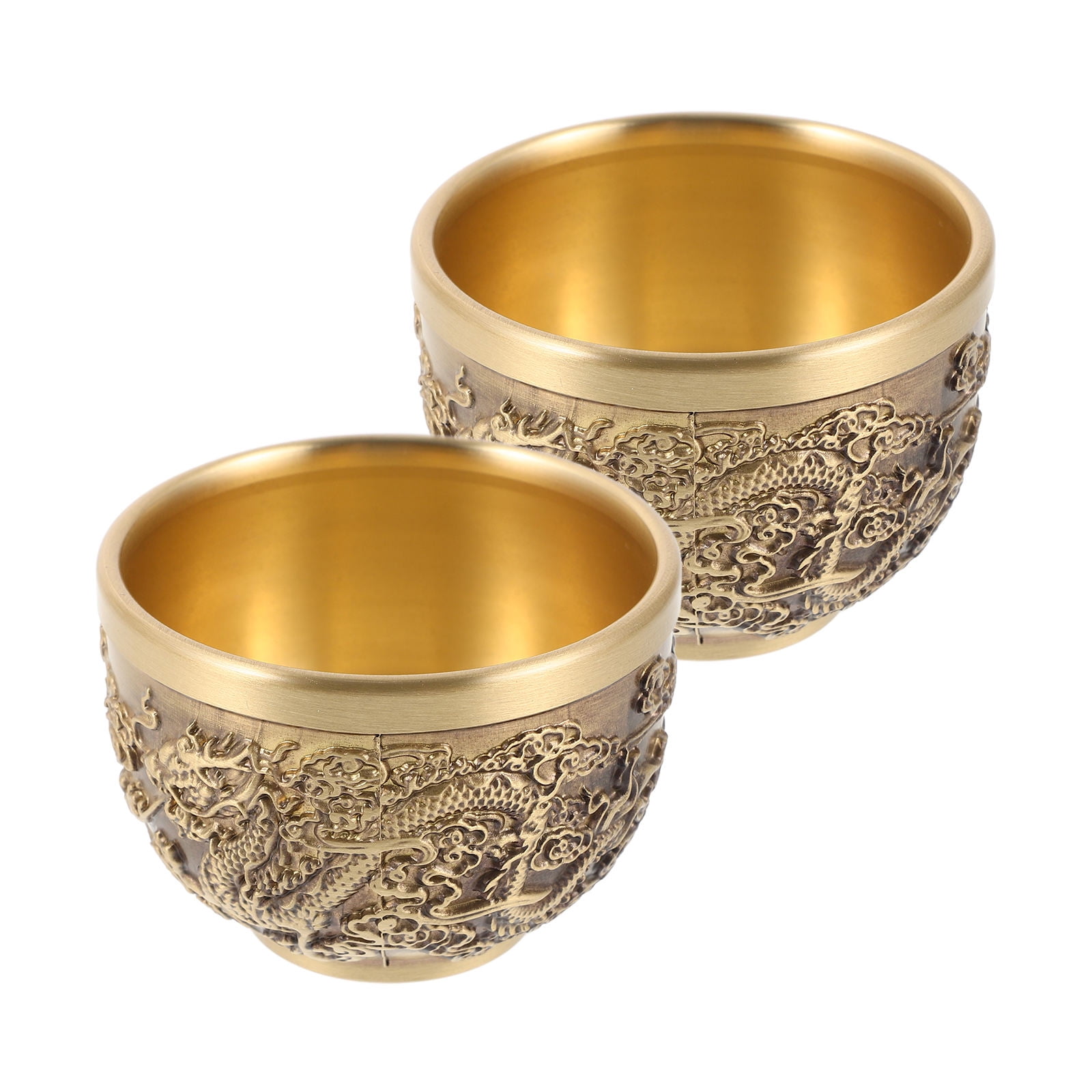 PENIKOKO 12Set Antique Bronze Cup Metal Juice Cup Golden Color With ...