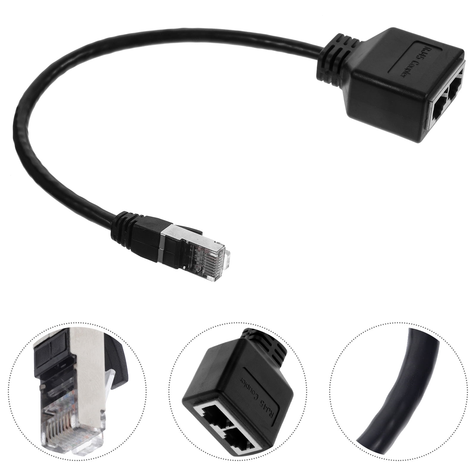 PENIKOKO Ethernet Splitter Male to Dual Female Network Adapter, Tinned ...