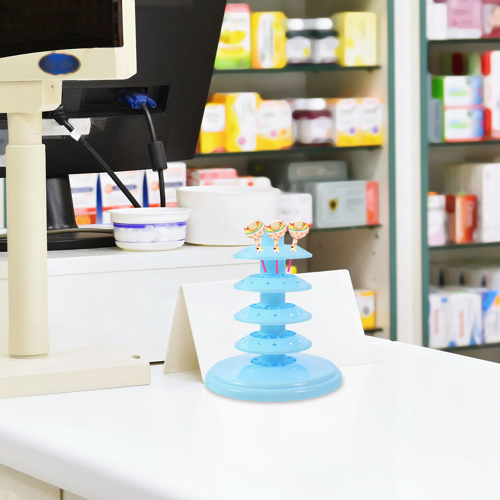 PENIKOKO Lollipop Stand Holder Cake Pops Display Tower Blue PP 1Set ...