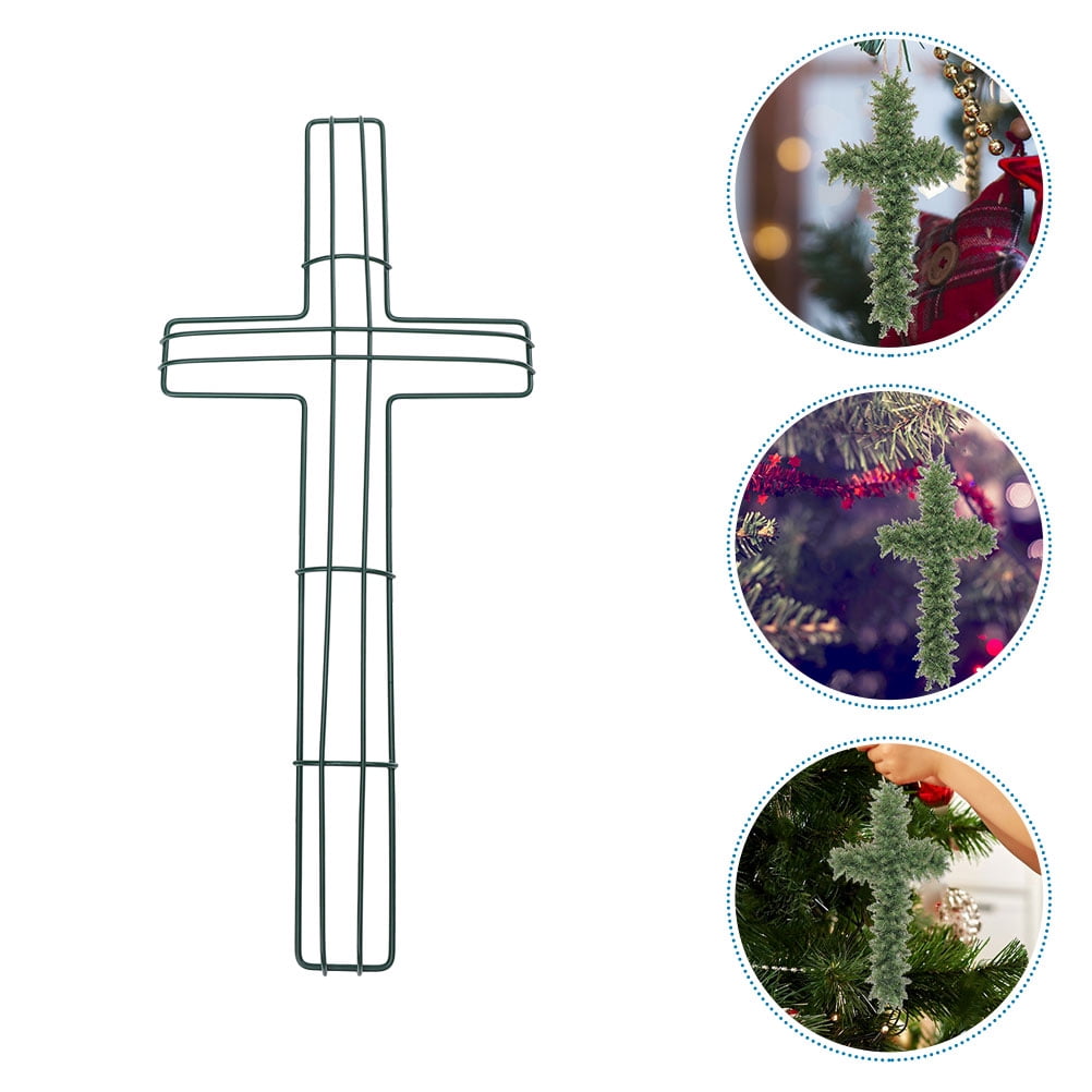 PENIKOKO Cross Shaped Garland Frame Metal Wreath Support for Front Door ...