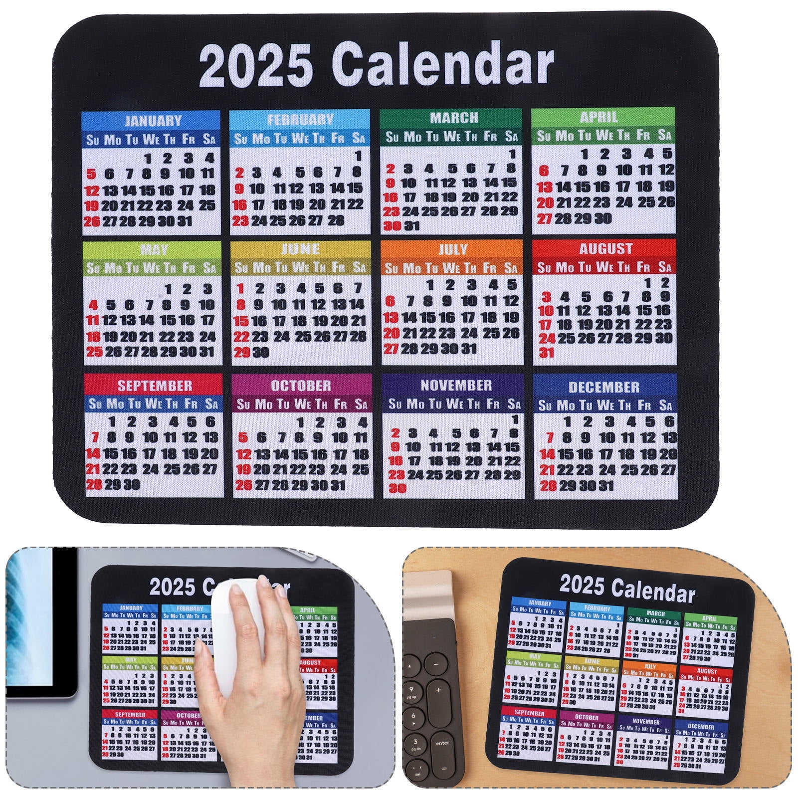 PENIKOKO 1Pack Rectangular Keyboard Mat With 2025 Calendar For General ...