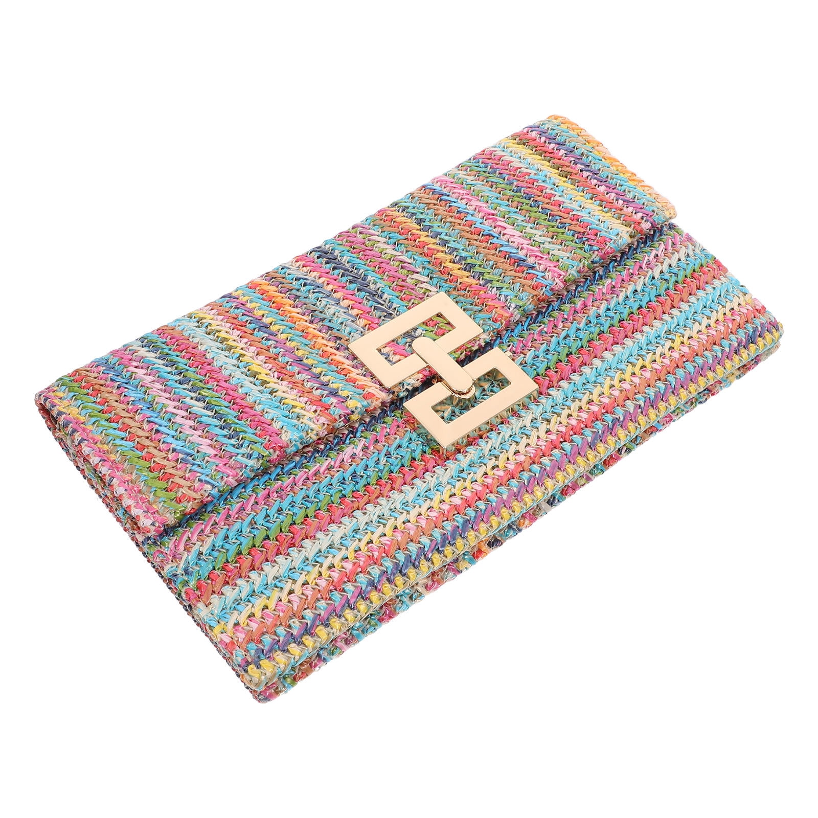 PENIKOKO 1Pack Rustic Woven Clutch Bag Rectangular Multi Colored ...