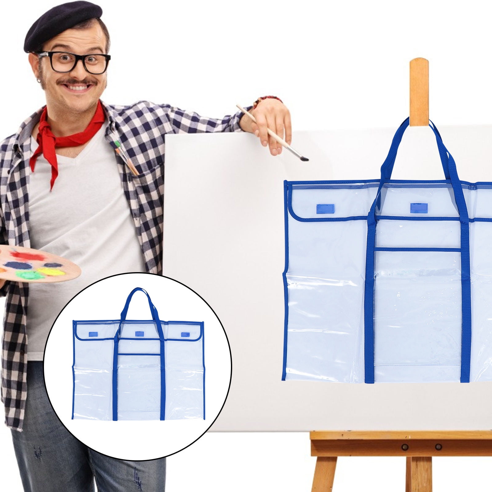 PENIKOKO 1Pc Poster Board Organizer Blue Transparent Bag with Heavy ...