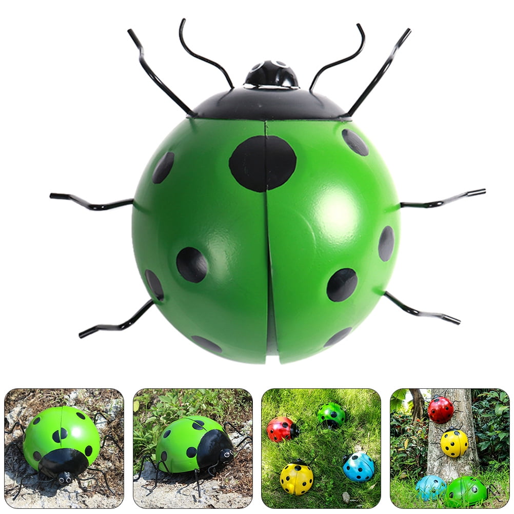 PENIKOKO 1Pcs Green Iron Ladybug Pendant for Garden Ornaments Outdoor ...