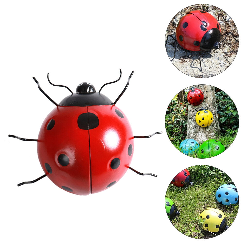PENIKOKO 1Set Ladybug Iron Ornaments for Garden Hanging Statue ...