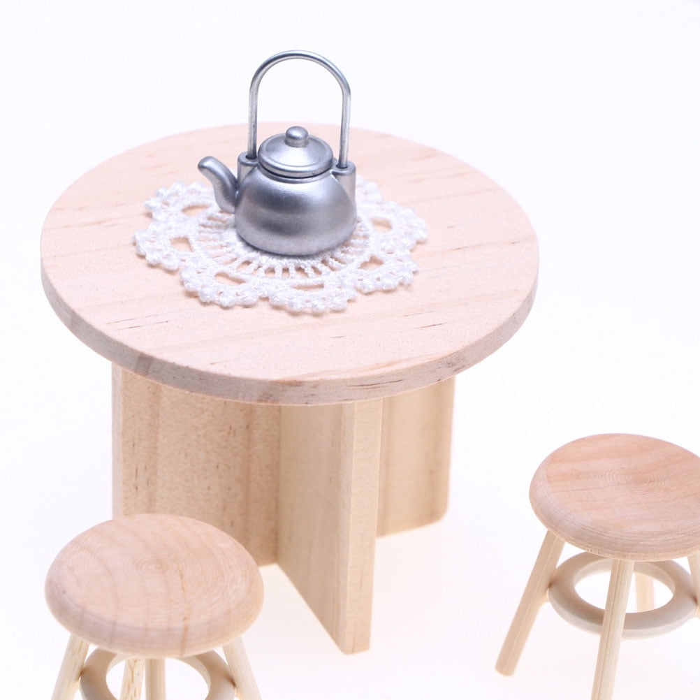 PENIKOKO 1Set Miniature Wood Chair Set Solid Wood Dining Room Furniture ...