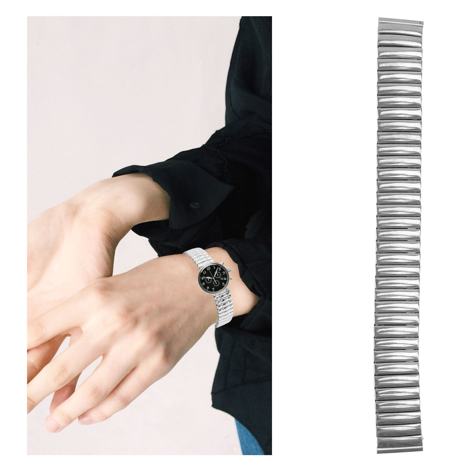 PENIKOKO 1Set Watch Strap Stainless Steel Expanding Watch Straps Mens ...