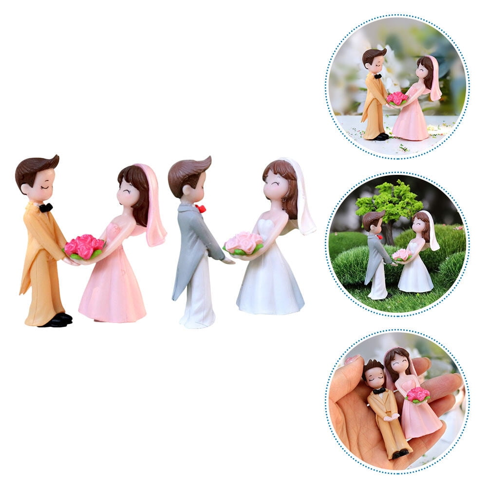 PENIKOKO 2 Pairs PVC Bride and Groom Statues for Wedding Cake and Table ...