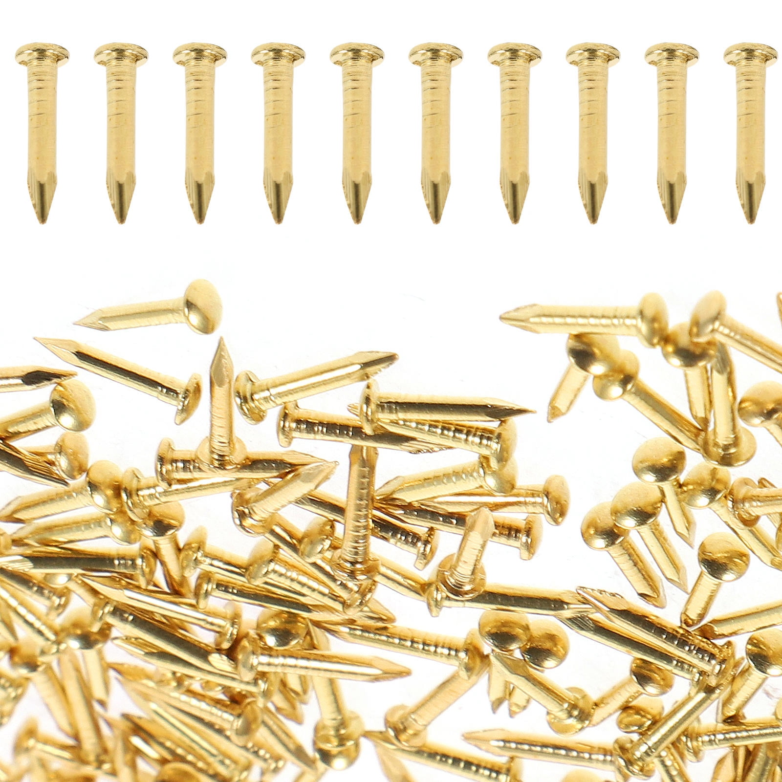 PENIKOKO 200Pcs Furniture Tacks Brass Nails Durable Golden Finish for ...