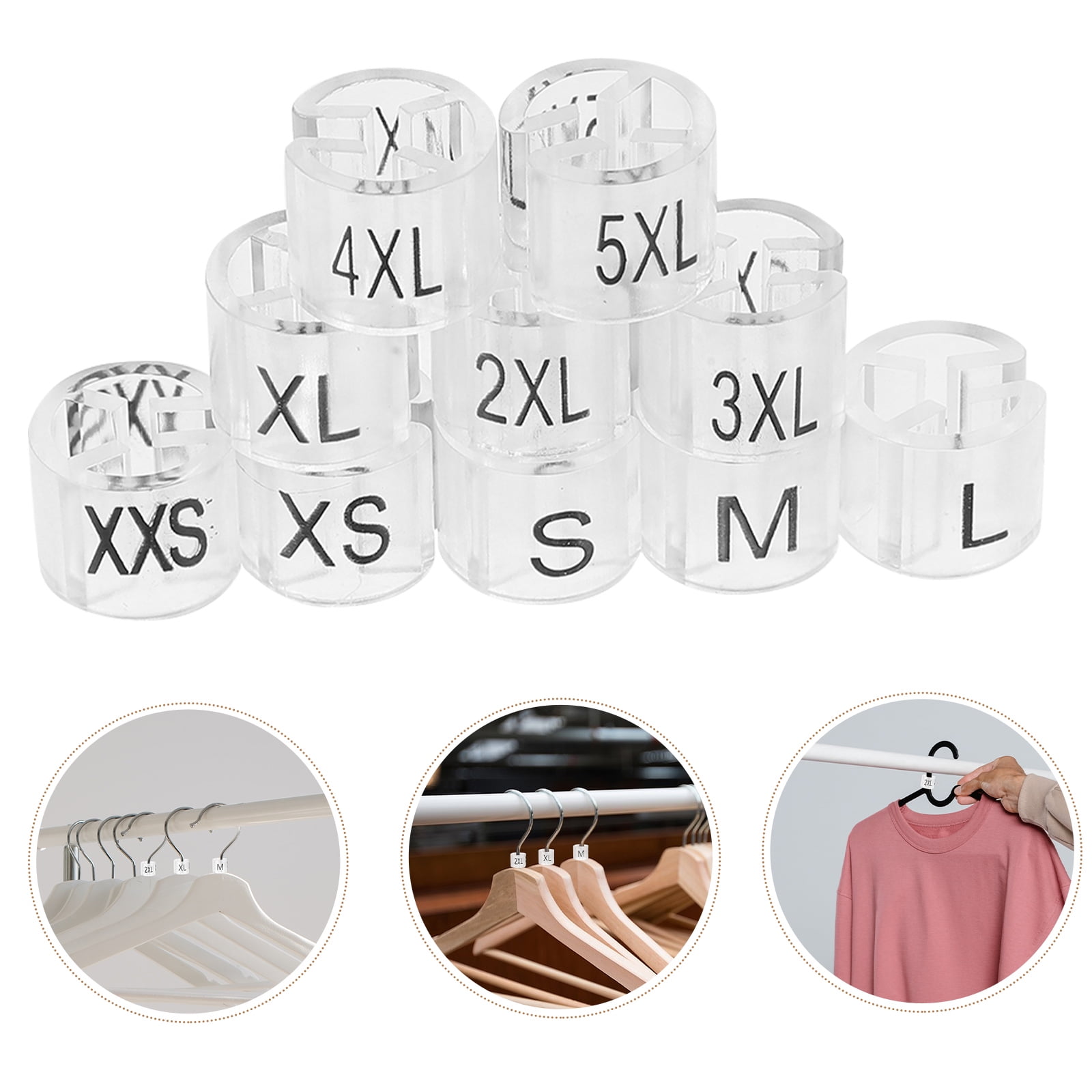 PENIKOKO 200pcs Closet Organizers Plastic Hanger Size Tags for Retail ...