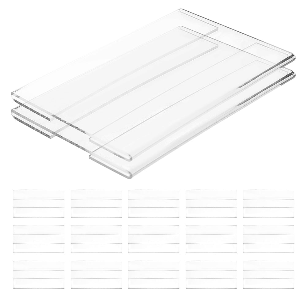 PENIKOKO 20Pcs Clear Acrylic Label Holders for Shelves with Easy ...