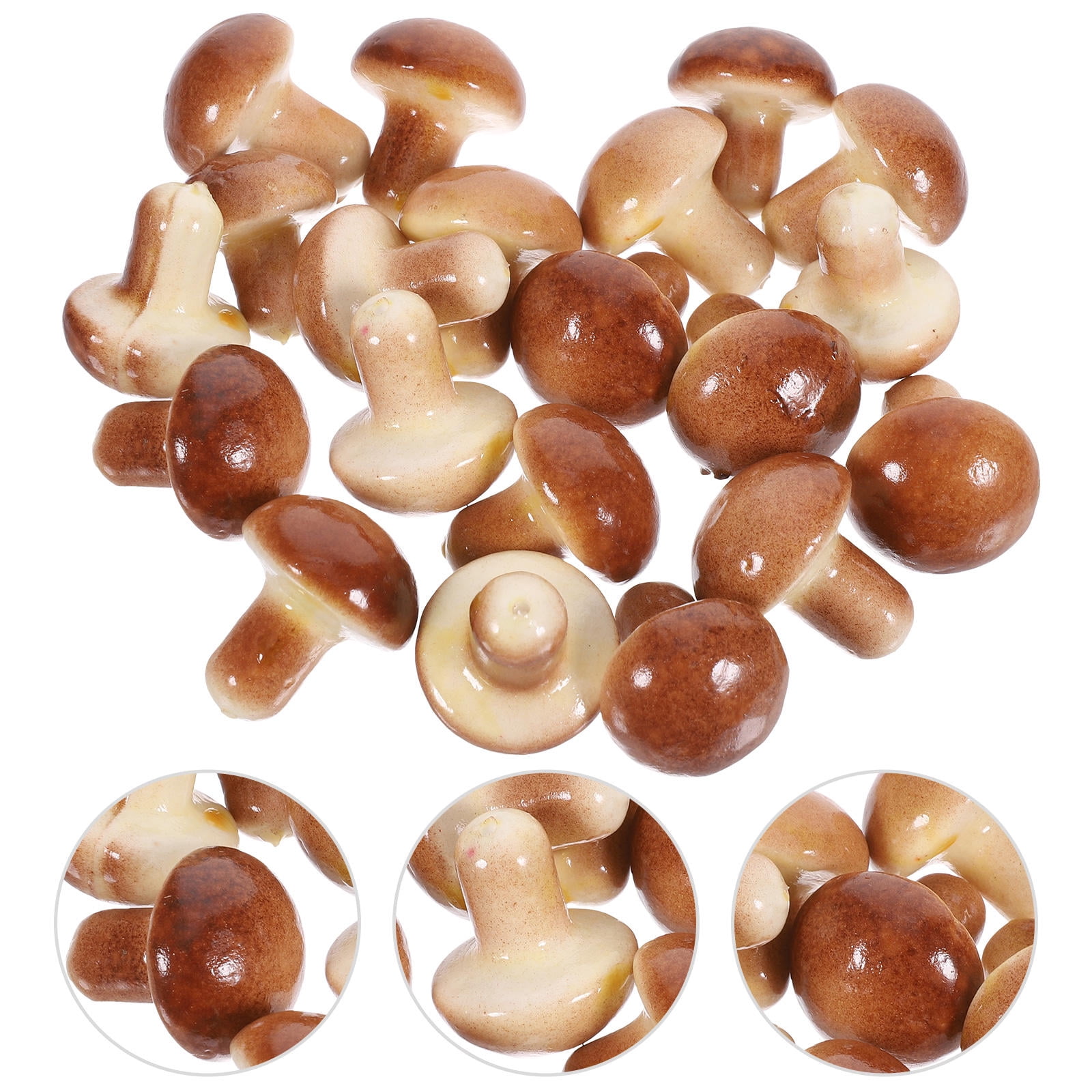 PENIKOKO Artificial Mushrooms Craft Mushroom Models Light Brown 20Pcs 1 ...