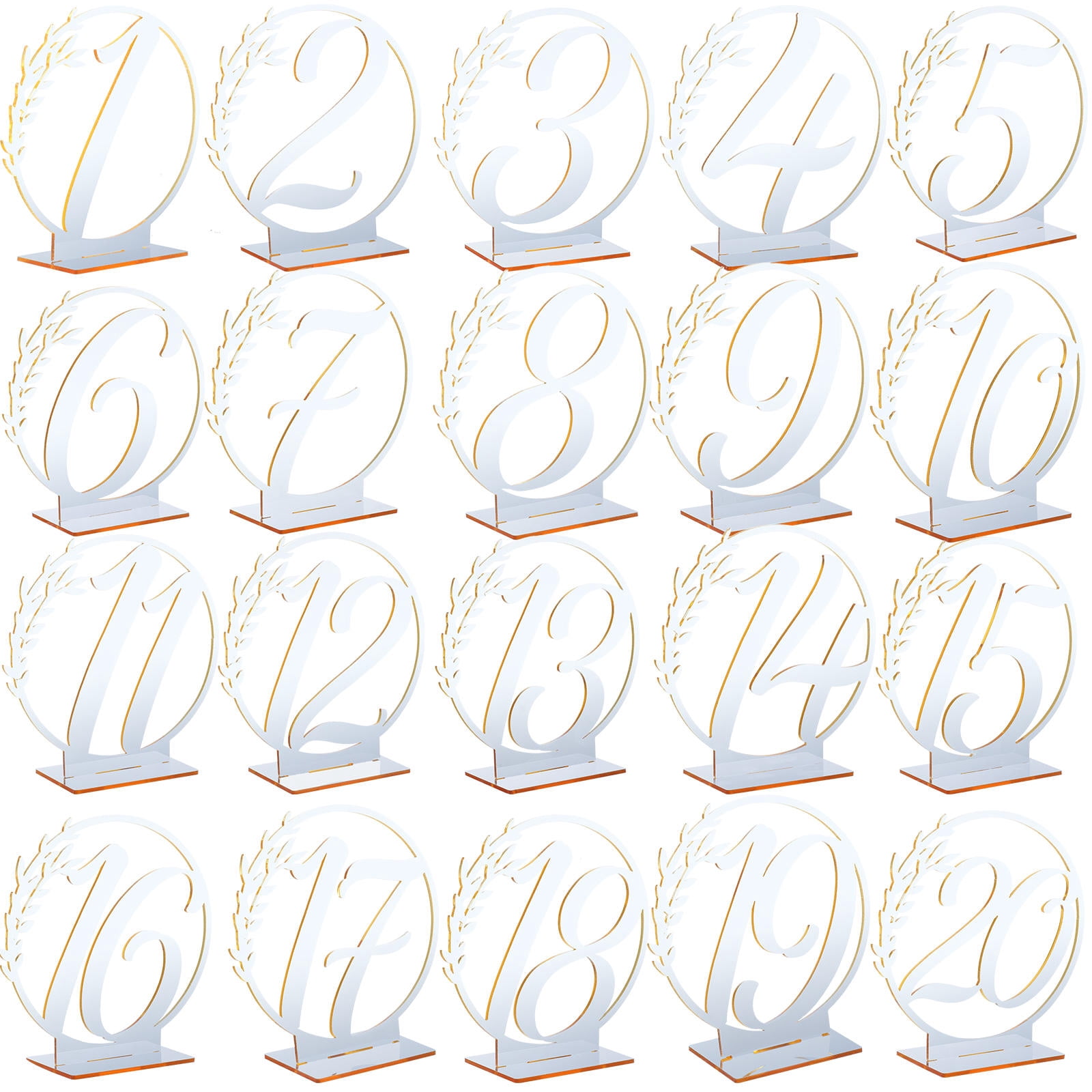 PENIKOKO 20Pcs Wedding Table Number Cards Rectangular Shape For Event ...