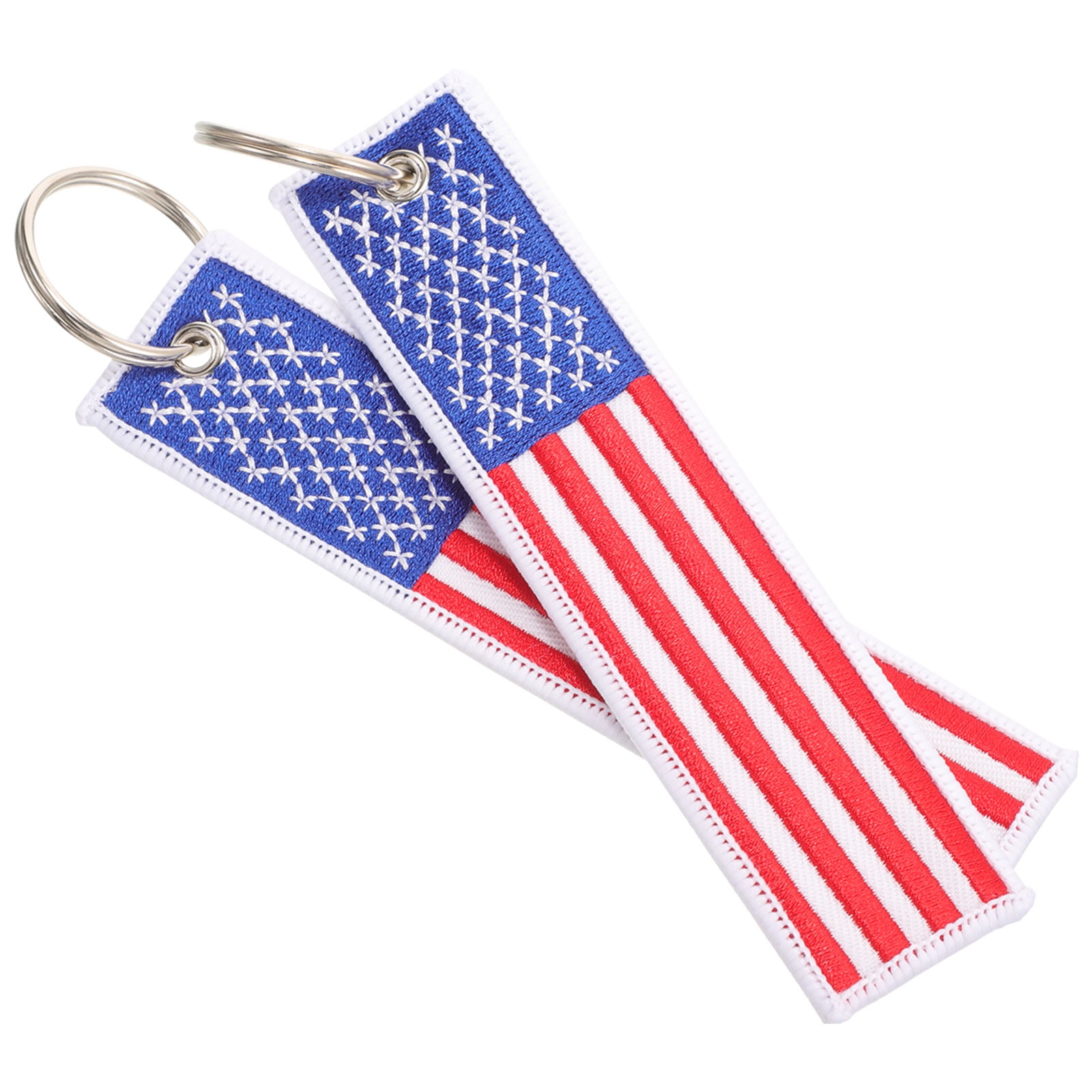 PENIKOKO 2Pack American Flag Keychains Rectangular Stainless Steel ...