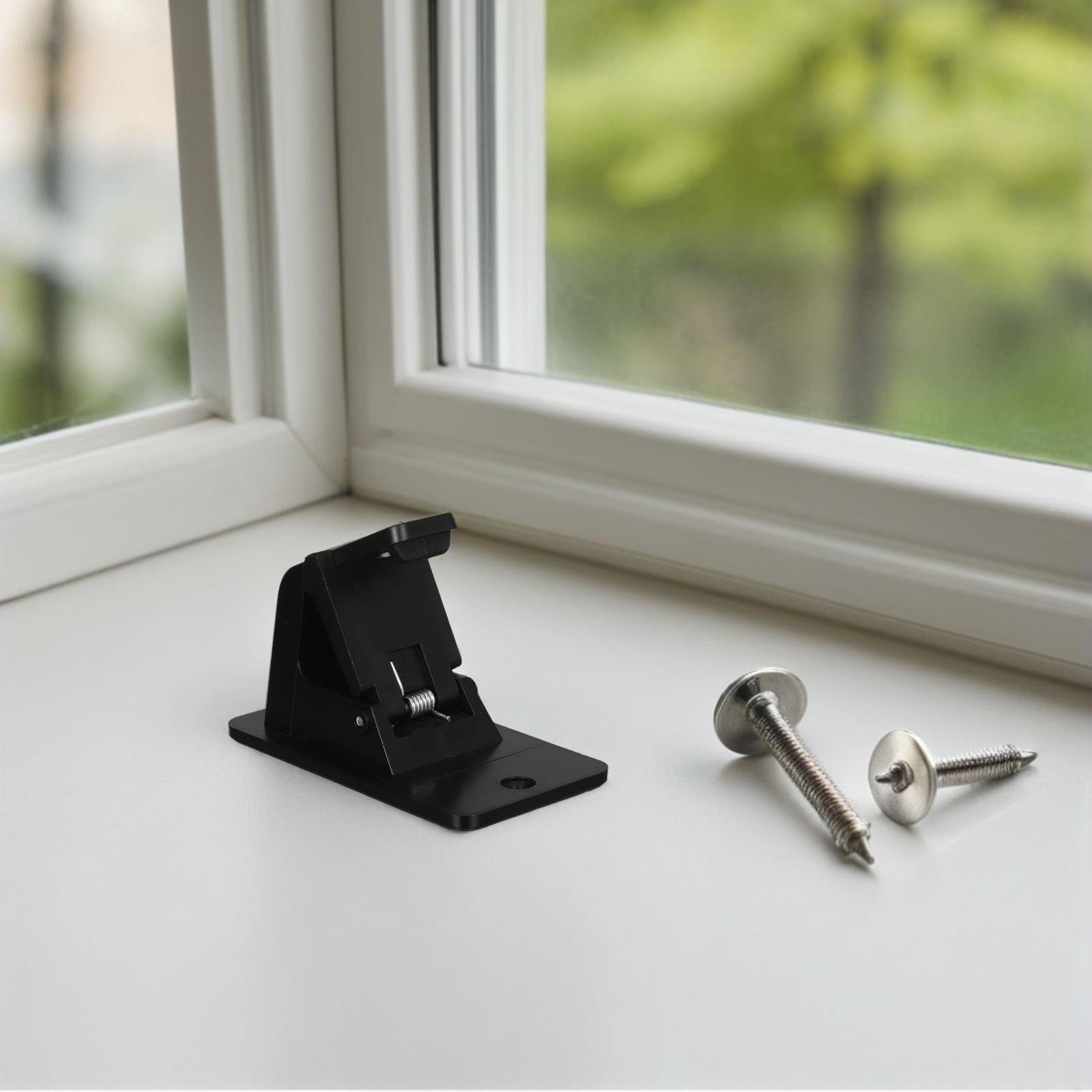 PENIKOKO 2 Pairs No Drill Curtain Rod Wall Brackets Black ABS Supports ...