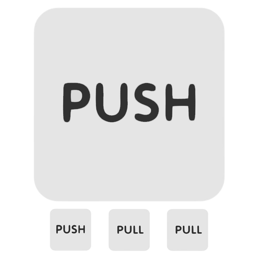 PENIKOKO 2Pairs Sleek and Modern Design Push Pull Sticker Signs for ...