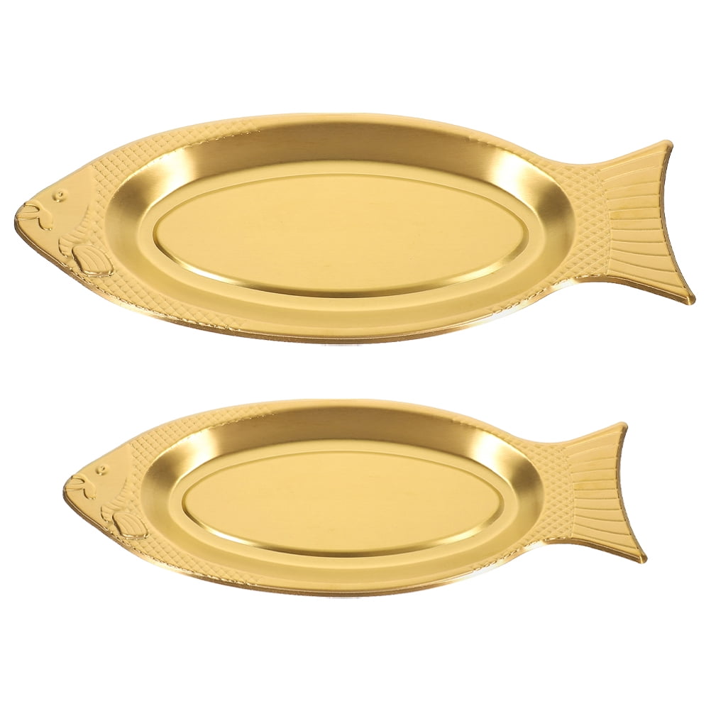 PENIKOKO Stainless Steel Fish Serving Plates 2-Pack Steaming Trays ...
