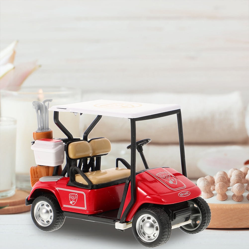 PENIKOKO Golf Carts Figurine Red Alloy 2Pcs 3.9X3.1X2.0In Modern Style ...